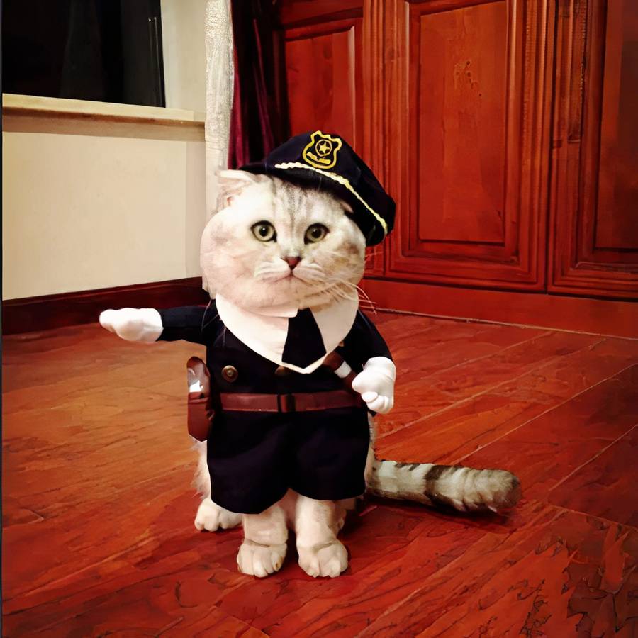 Costume de policier amusant pour chat - Chatounette