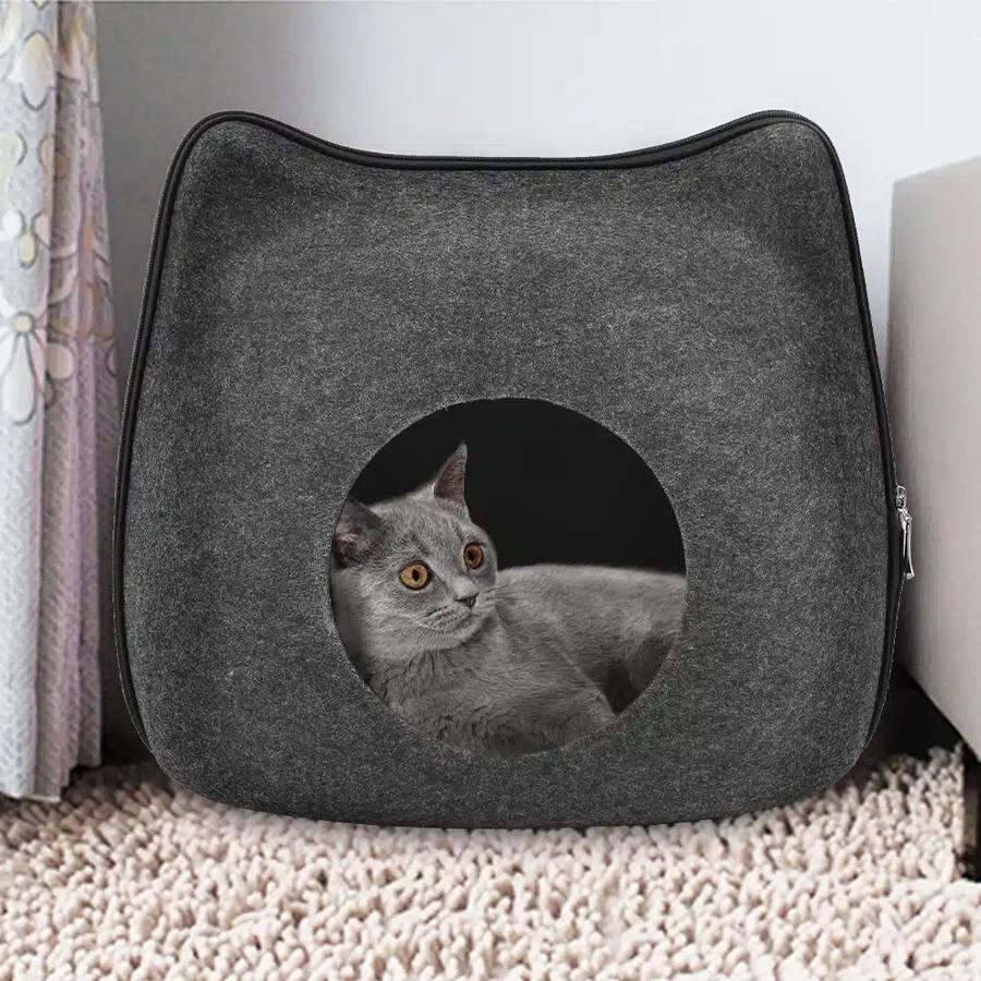 Niche en tissu feutré pour chat - Chatounette